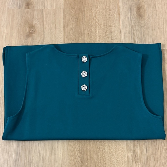 J. Crew | Tops | J Crew Elegant Green Sleeveless Top With Jeweled ...